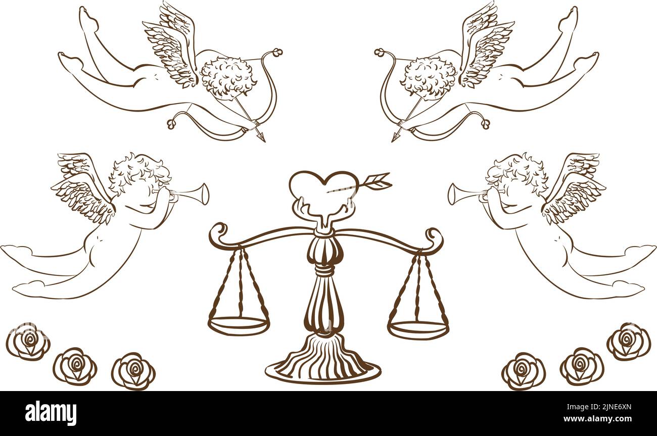 Cupid and scale of love Stock Vector Image & Art - Alamy