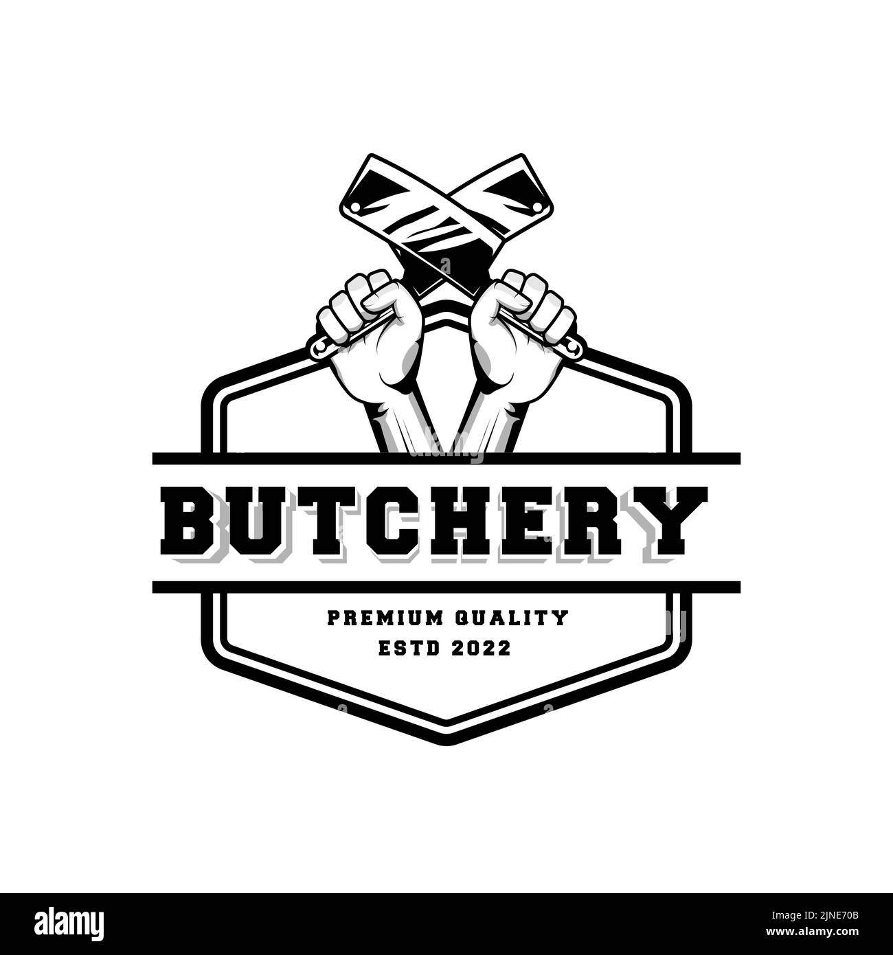 Butchery logo design template in rustic retro vintage style Stock ...