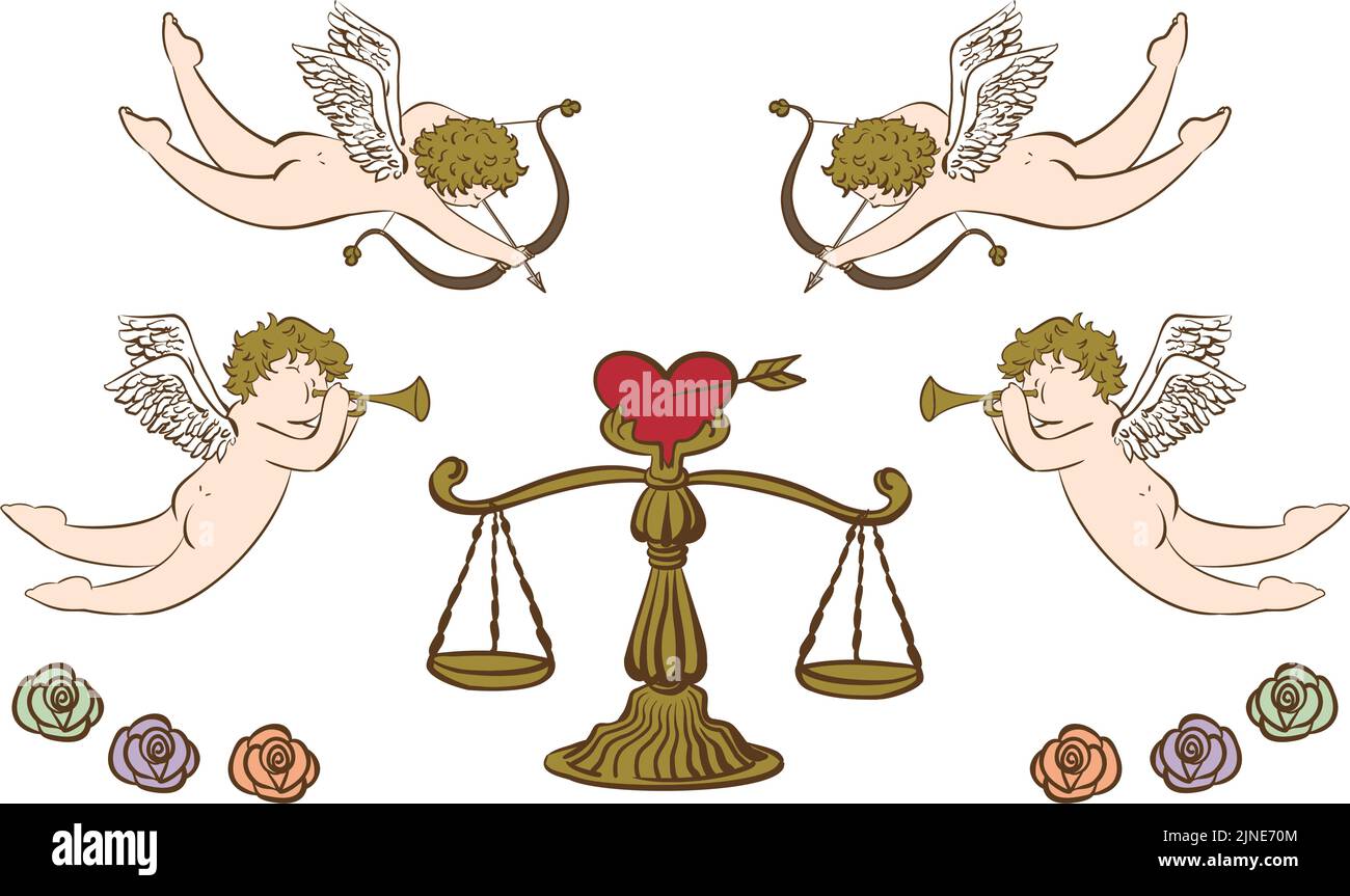 Cupid and scale of love Stock Vector Image & Art - Alamy
