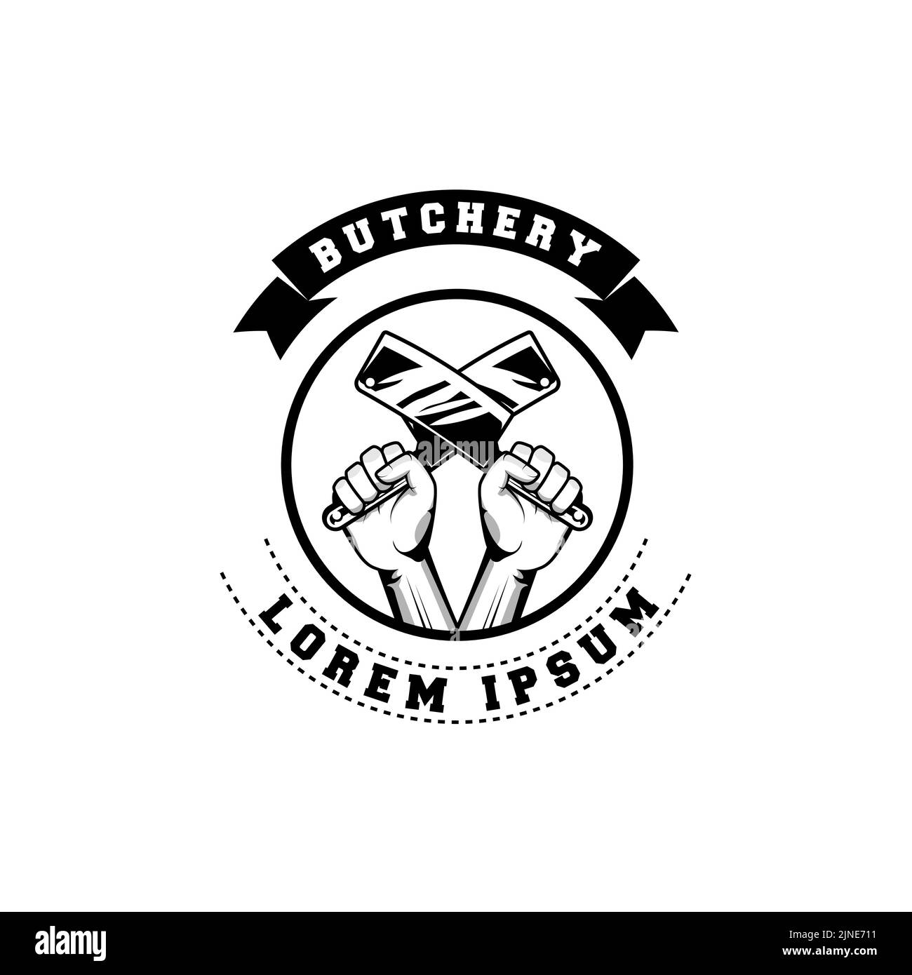 Butchery logo design template in rustic retro vintage style Stock ...