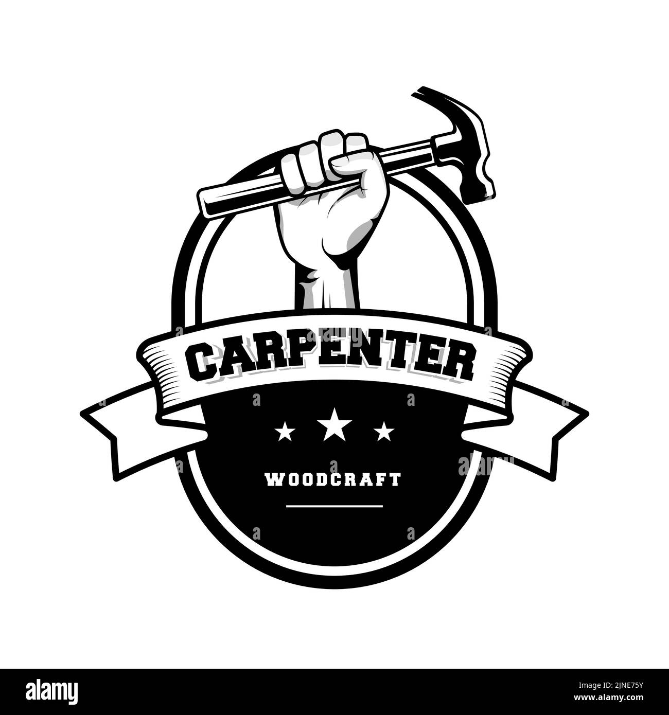 Carpenter logo design in rustic retro vintage style. Handyman logo ...