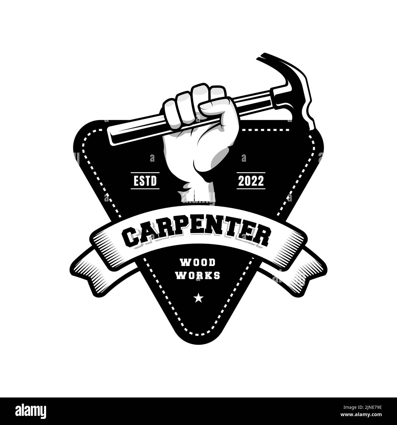 Carpenter logo design in rustic retro vintage style. Handyman logo ...