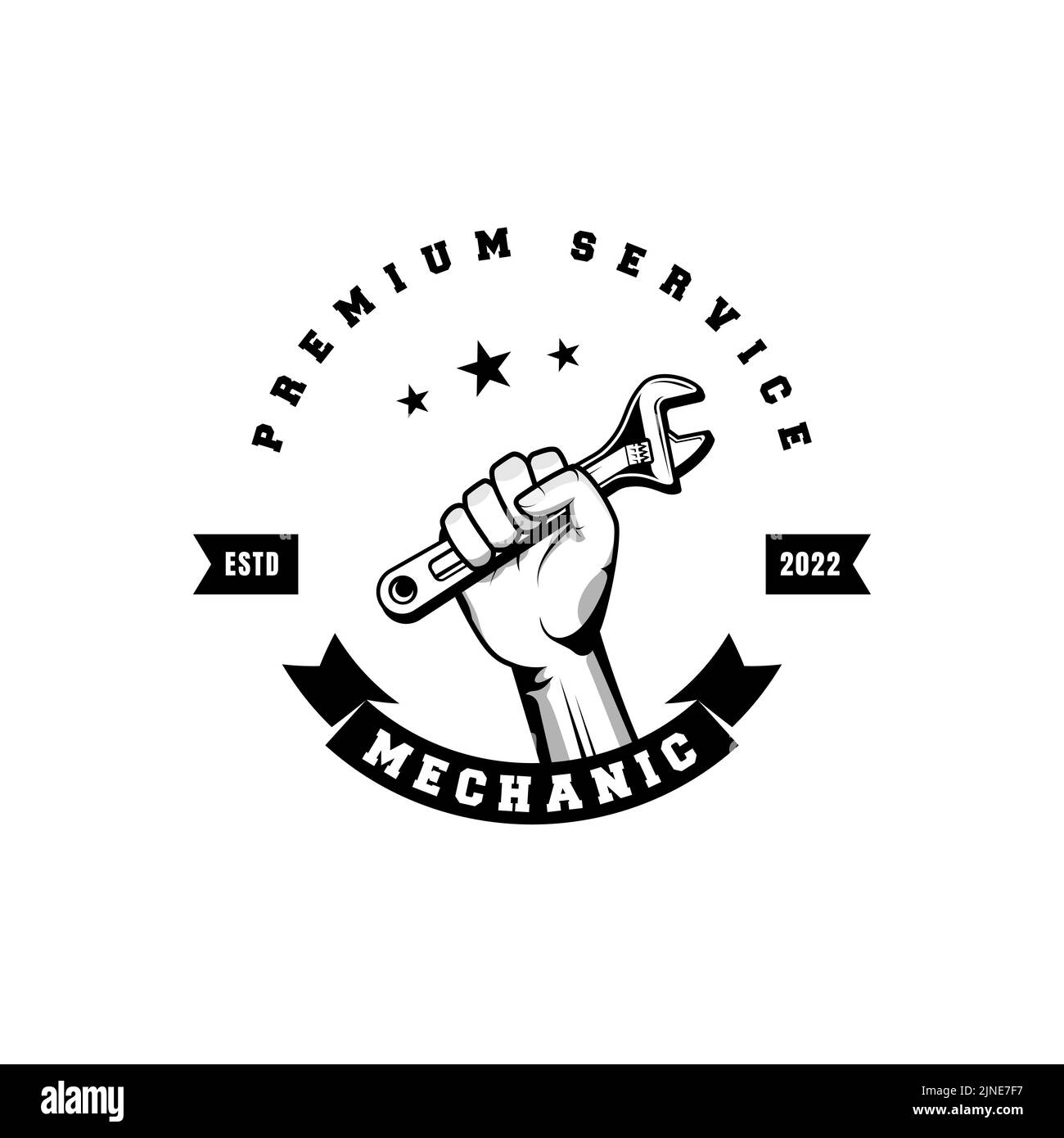 Mechanic badge logo design in retro style. Plumber logo design template ...