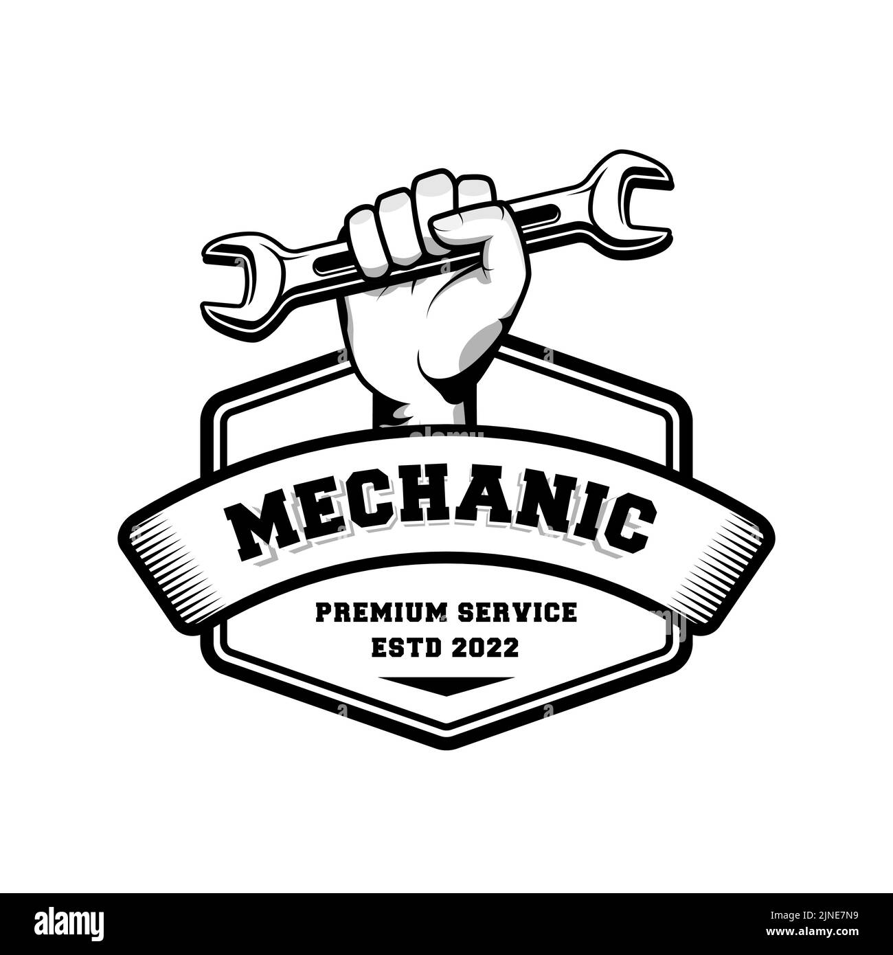 Mechanic badge logo design in retro style. Plumber logo design template ...