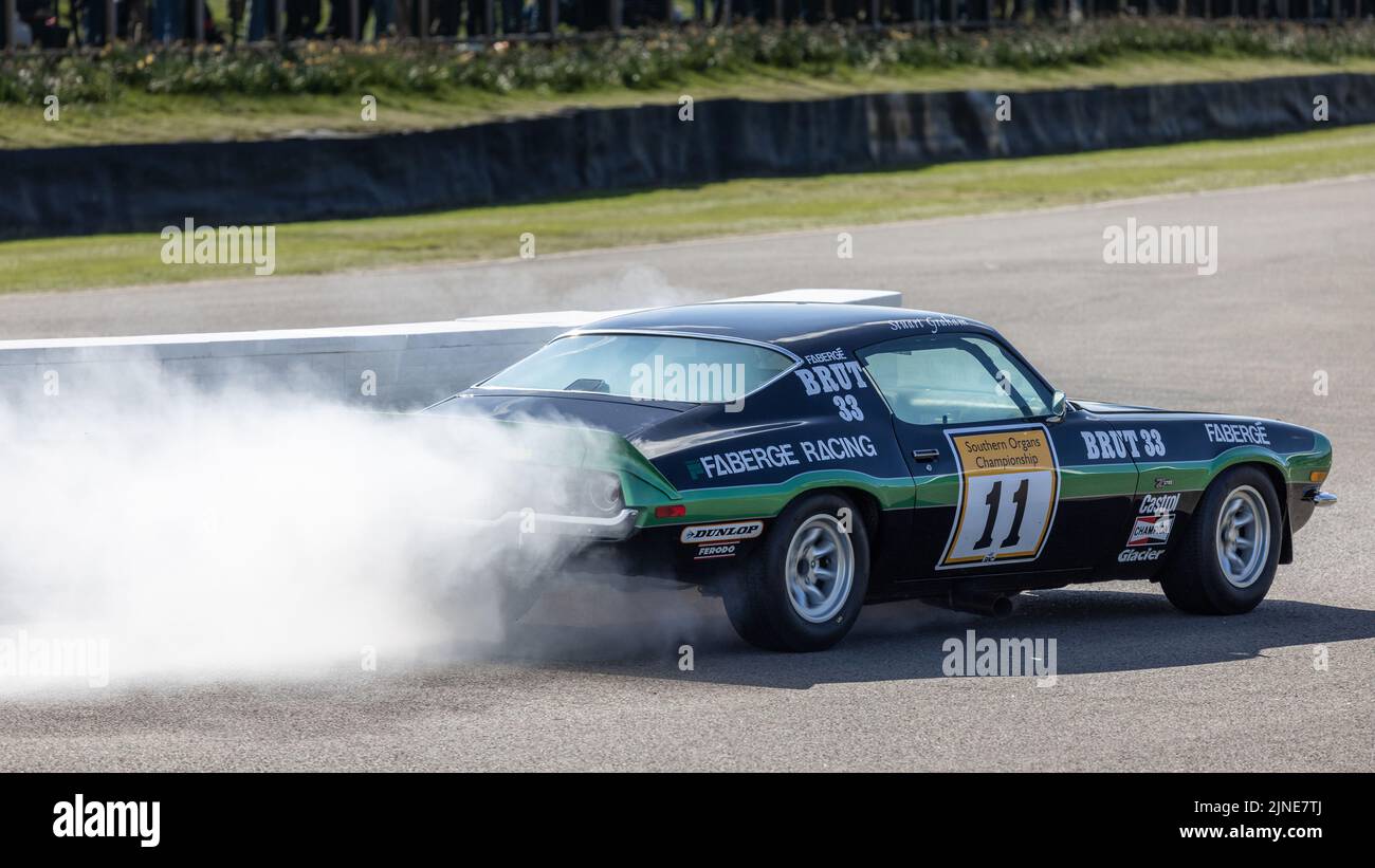 1975 Chevrolet Camaro Z28 in trouble with driver Nigel Garrett during ...
