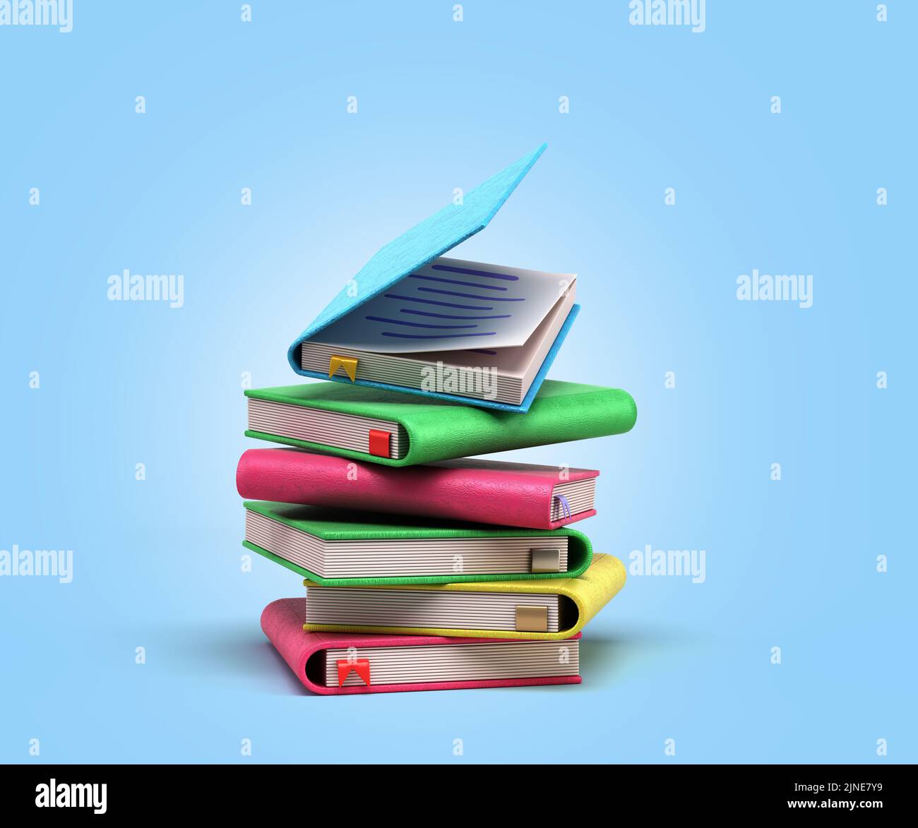 online library services learning concept blank books in stack 3d ...