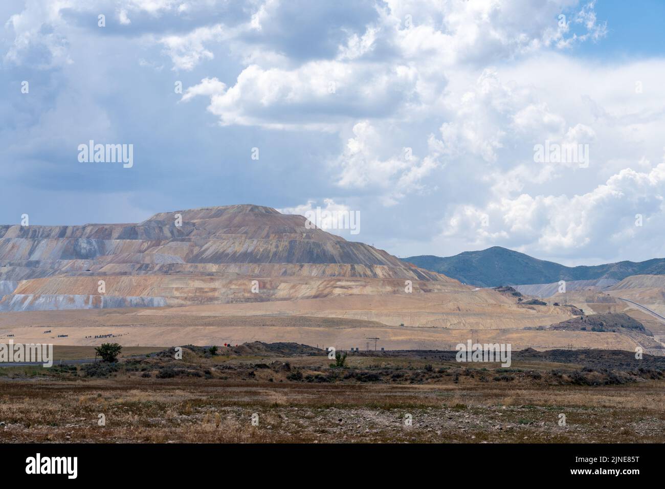 Terraces at the giant Bingham Canyon open pit copper mine near Salt ...