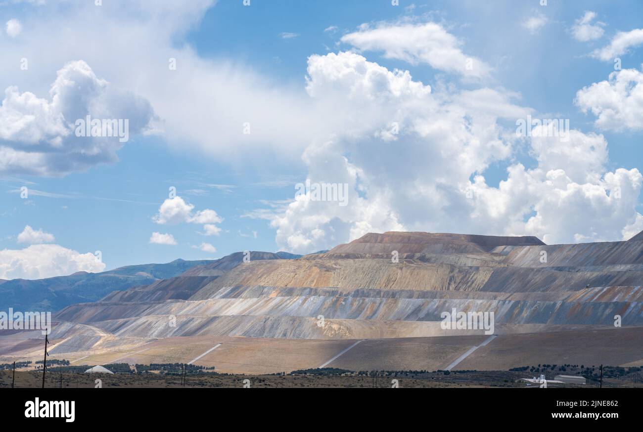 Terraces at the giant Bingham Canyon open pit copper mine near Salt ...