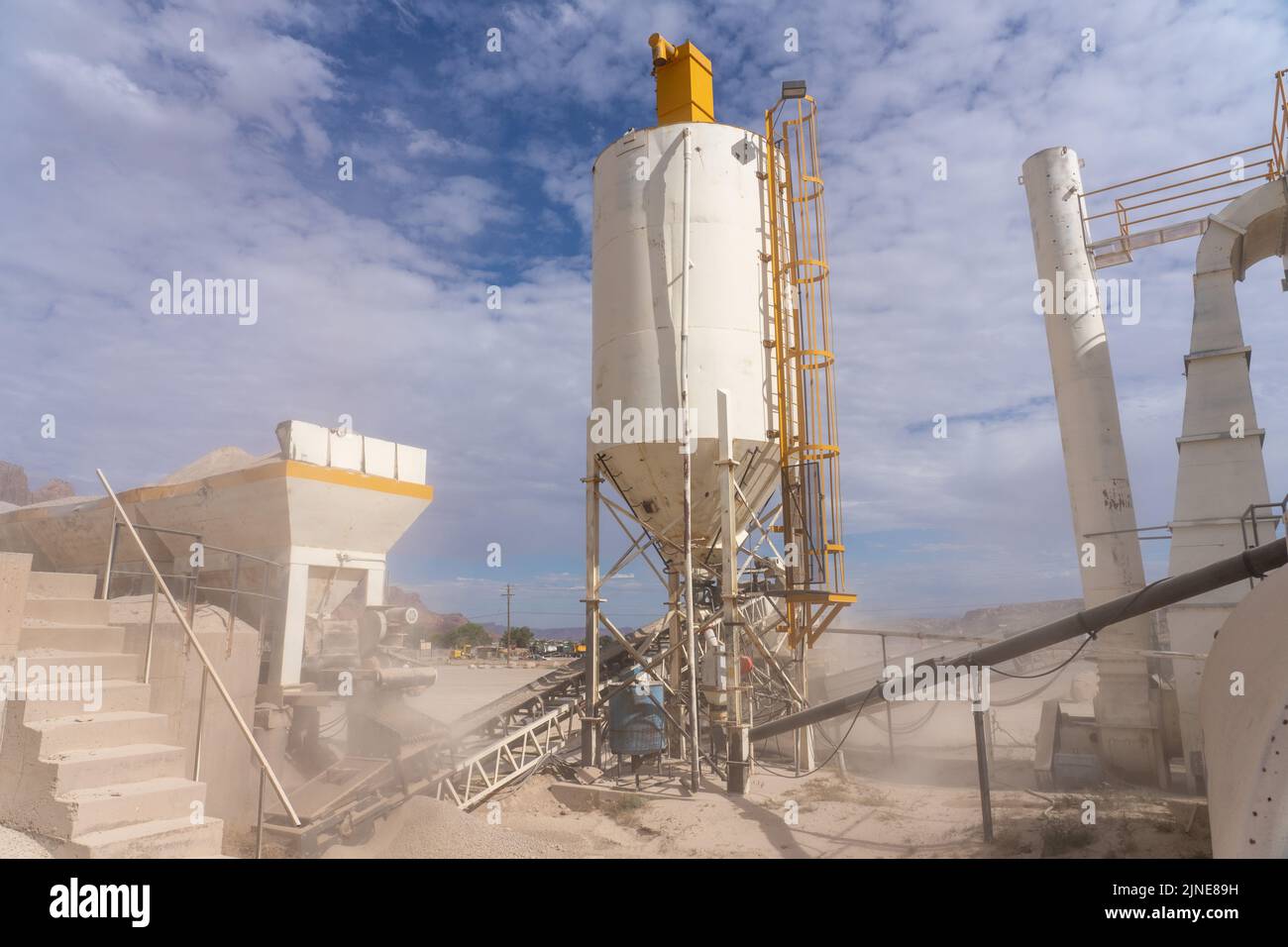 A filler silo in an asphalt batchmix plant near Moab, Utah Stock Photo ...