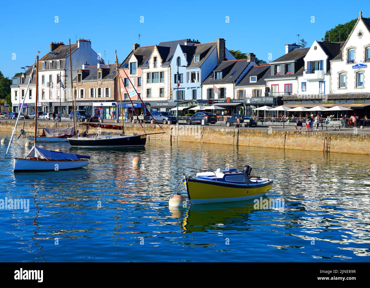 LA-TRINITE-SUR-MER, FRANCE -14 AUG 2021- Landscape view of buildings on ...