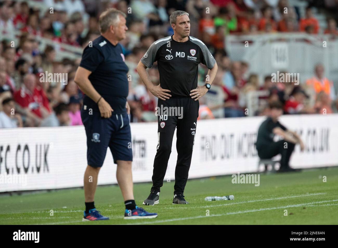 Michael Duff Head coach of Barnsley looks on during the game Stock ...
