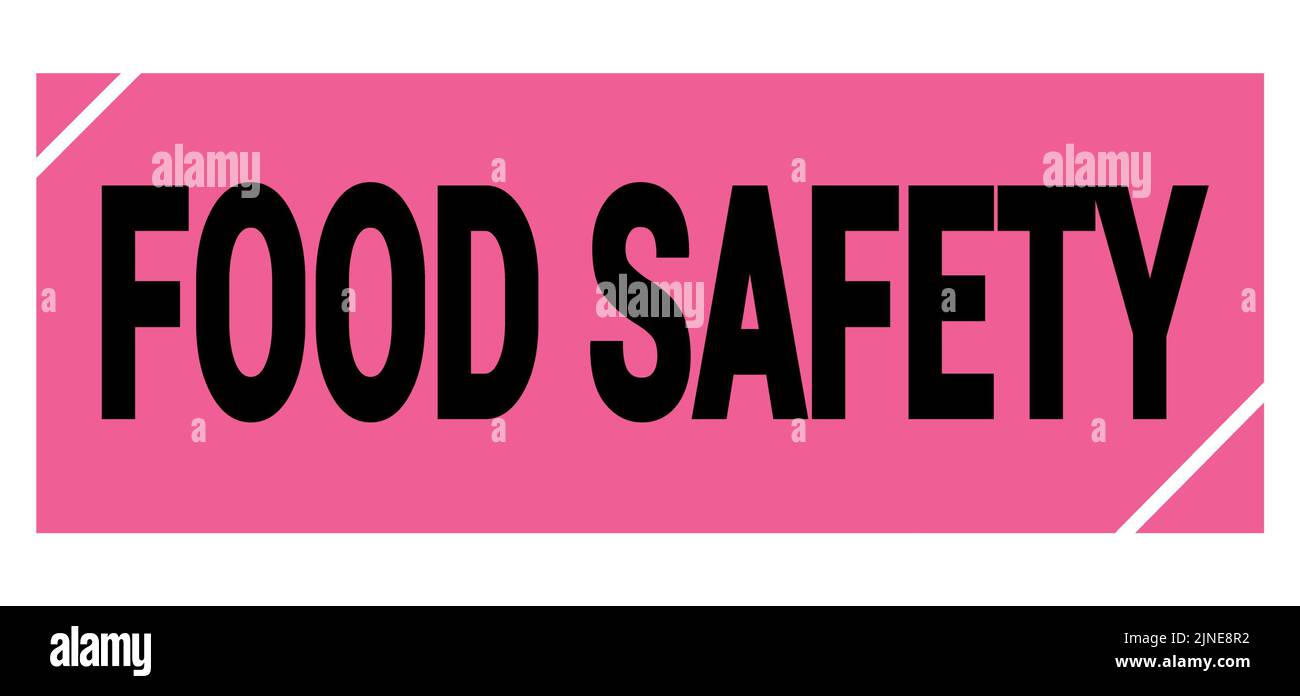 FOOD SAFETY text written on pink-black grungy stamp sign Stock Photo ...