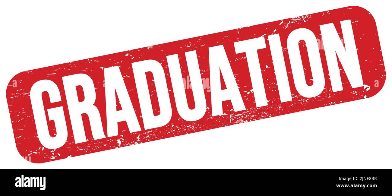 GRADUATION text written on red grungy stamp sign Stock Photo - Alamy