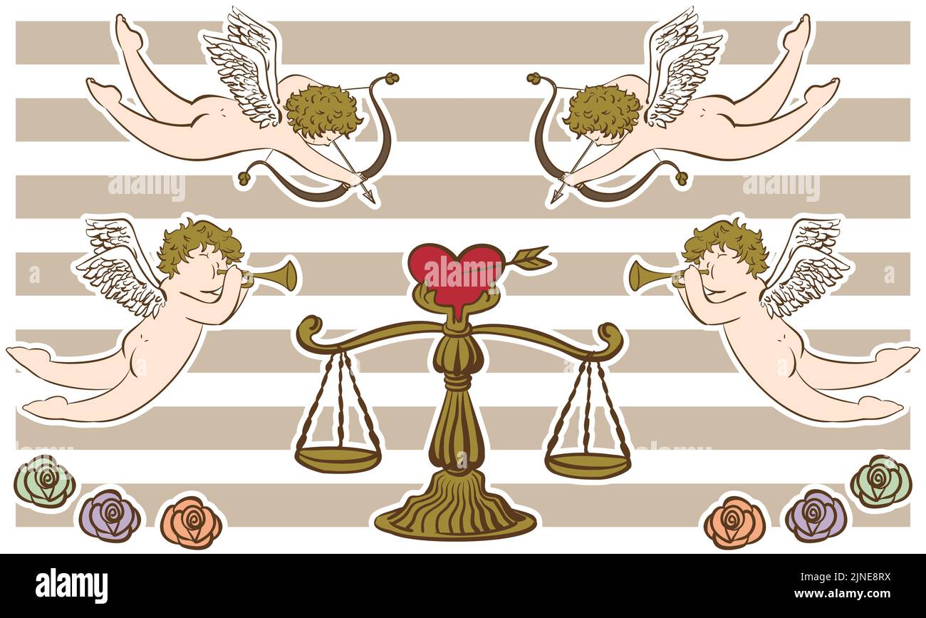 Cupid and scale of love Stock Vector Image & Art - Alamy