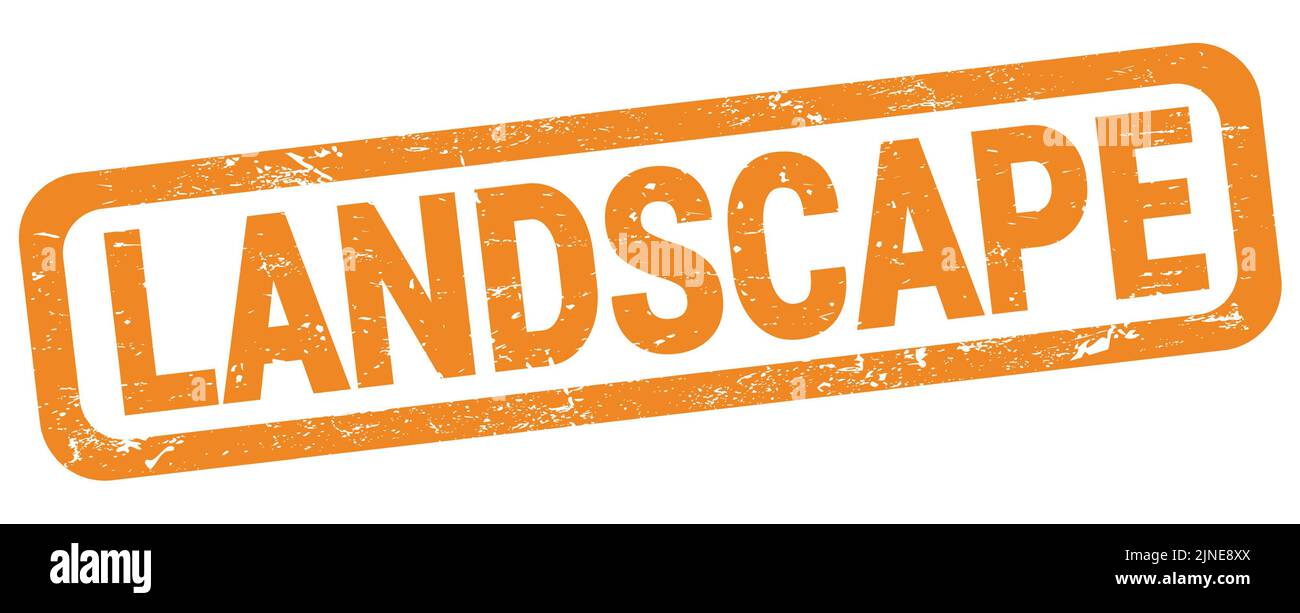 LANDSCAPE text written on orange rectangle stamp sign Stock Photo - Alamy