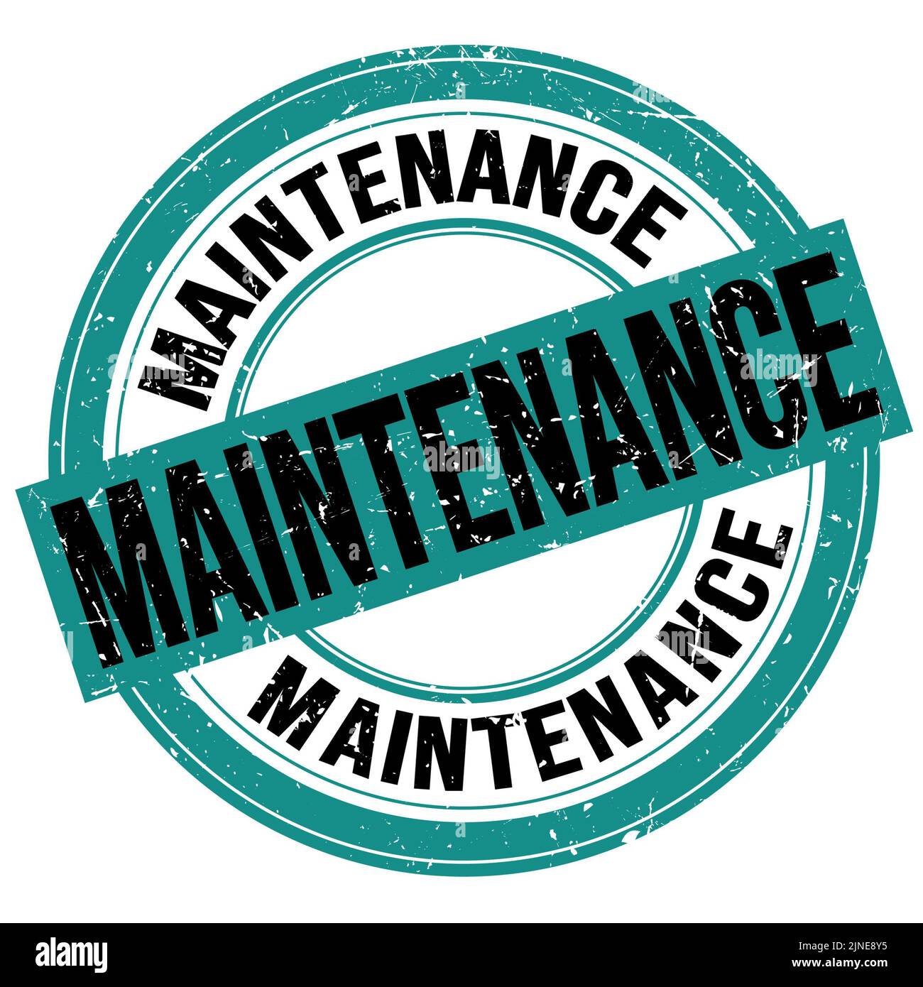 MAINTENANCE text written on blue-black round grungy stamp sign Stock ...