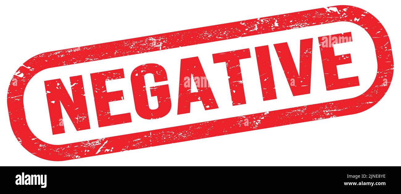 NEGATIVE, text on red rectangle stamp sign Stock Photo - Alamy