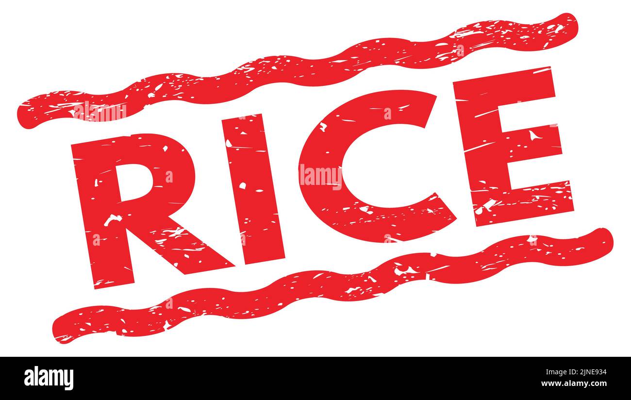 RICE text written on red lines stamp sign Stock Photo - Alamy