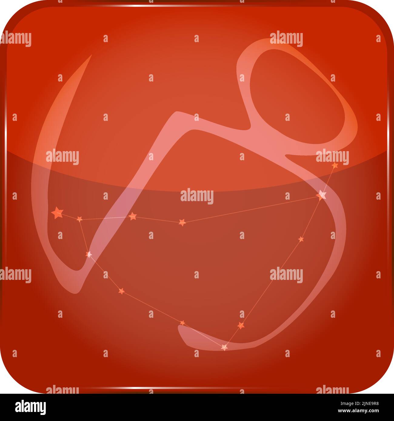 12 constellations red button icon with star shape added: Capricorn ...