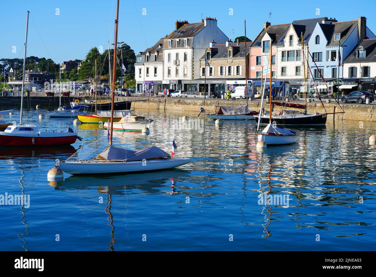 LA-TRINITE-SUR-MER, FRANCE -14 AUG 2021- Landscape view of buildings on ...