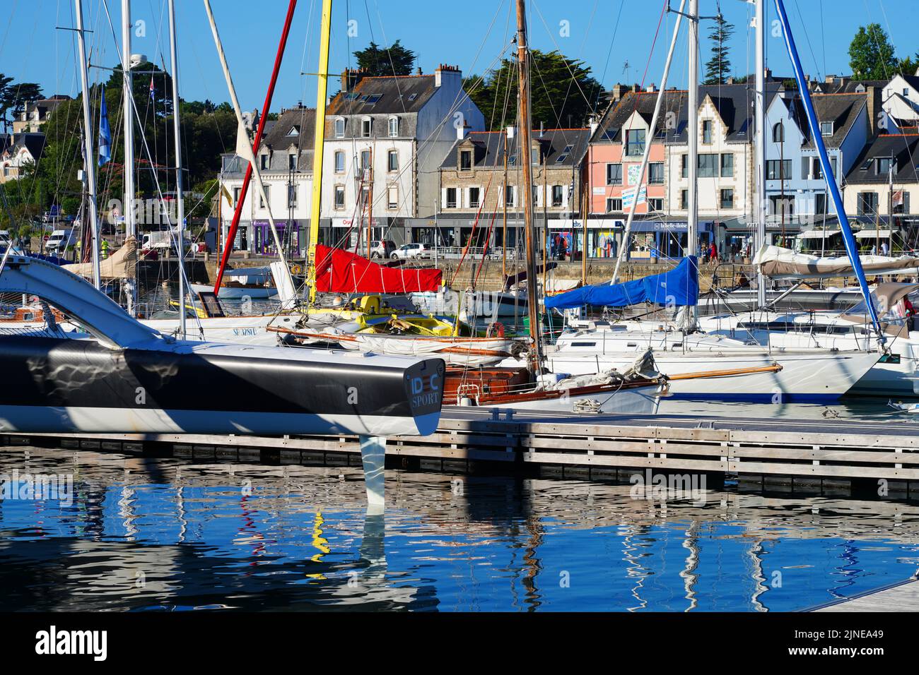 LA-TRINITE-SUR-MER, FRANCE -14 AUG 2021- Landscape view of buildings on ...