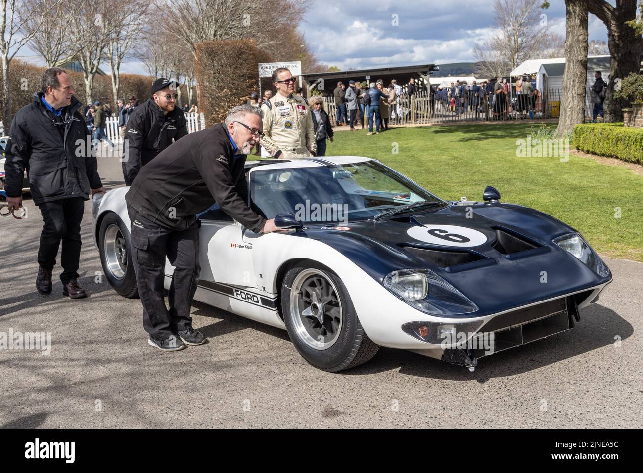 1964 Ford GT40 Prototype is rolled through the paddock prior to the ...