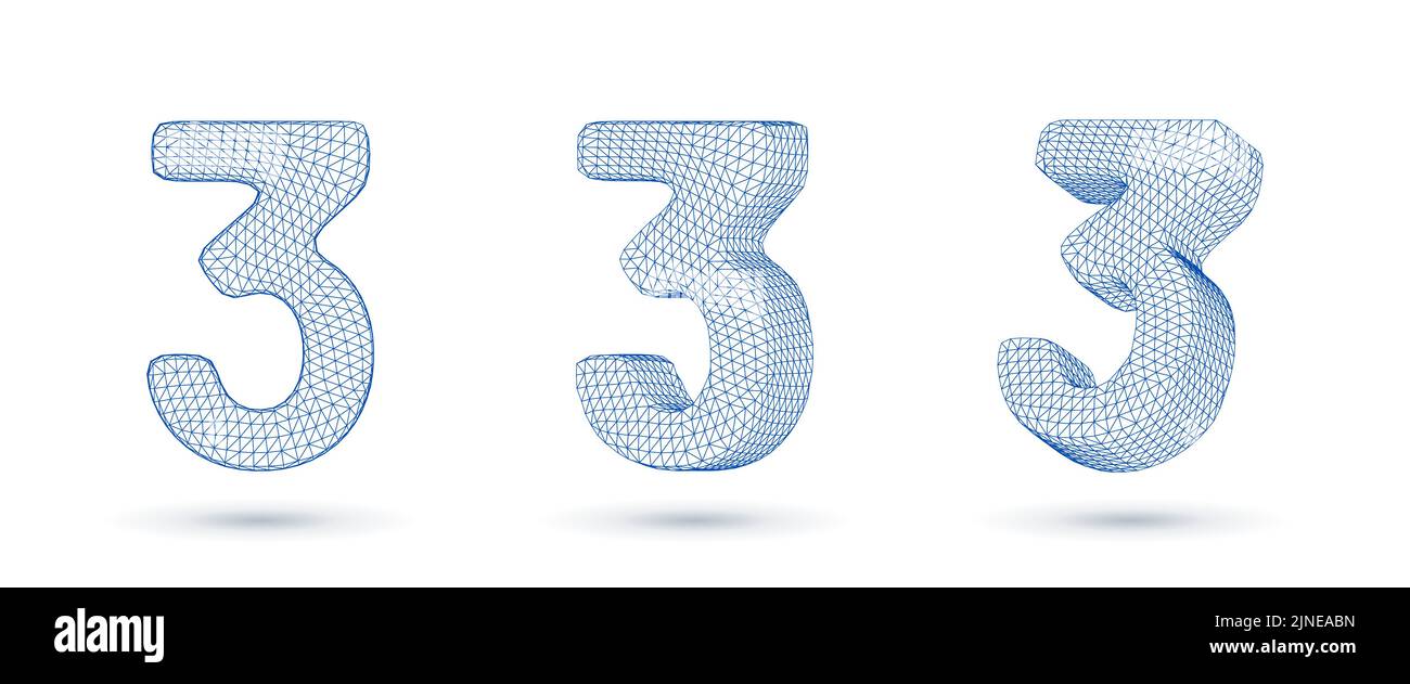 Number three wireframe Stock Vector Images - Alamy