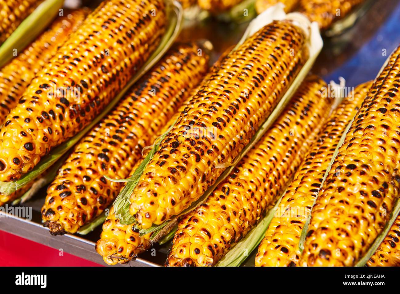 Traditional street food in Turkey. Roosted corn. Tasty cuisine Stock ...