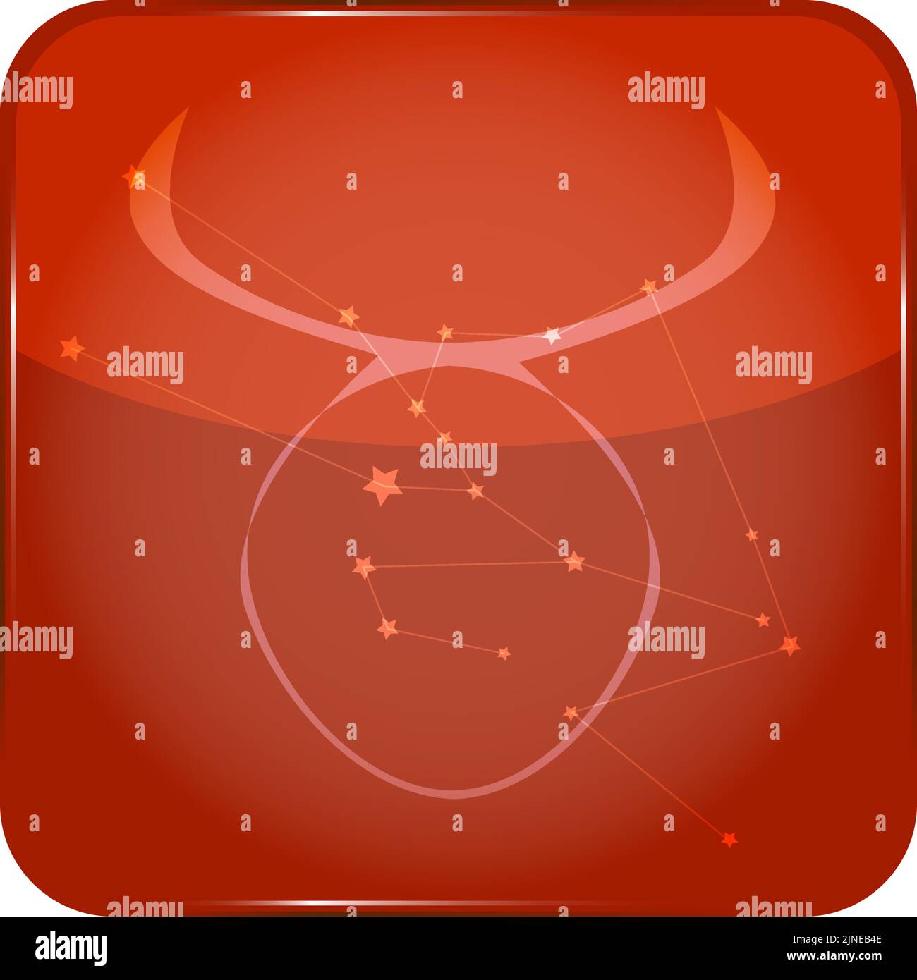 12 constellations red button icon with star shape added: Taurus Stock ...