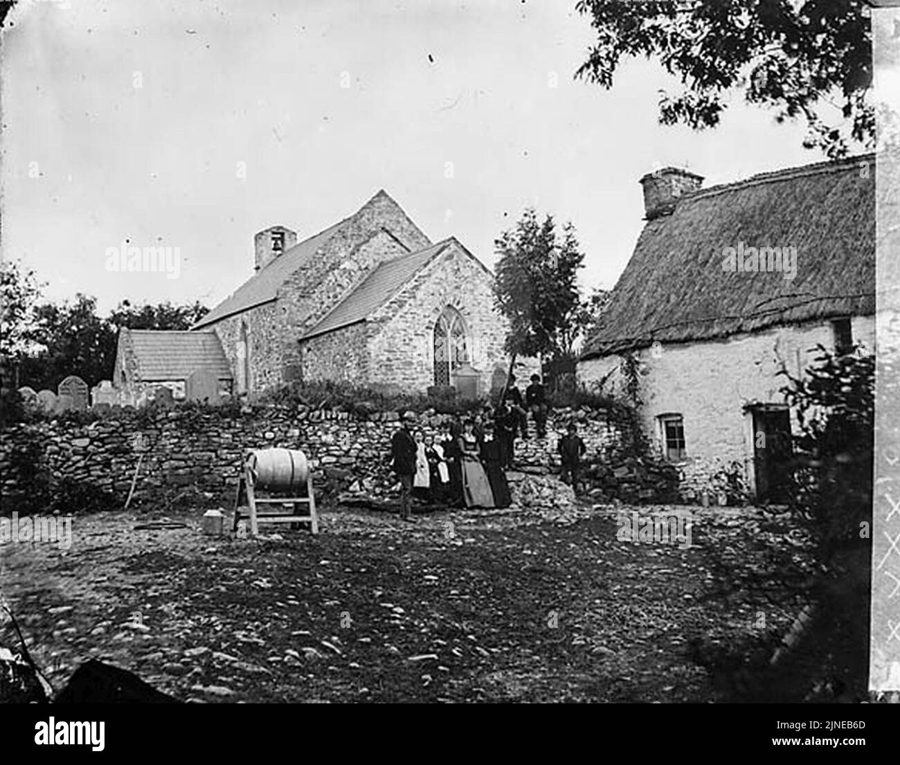 The church and inn, Cellan Stock Photo - Alamy