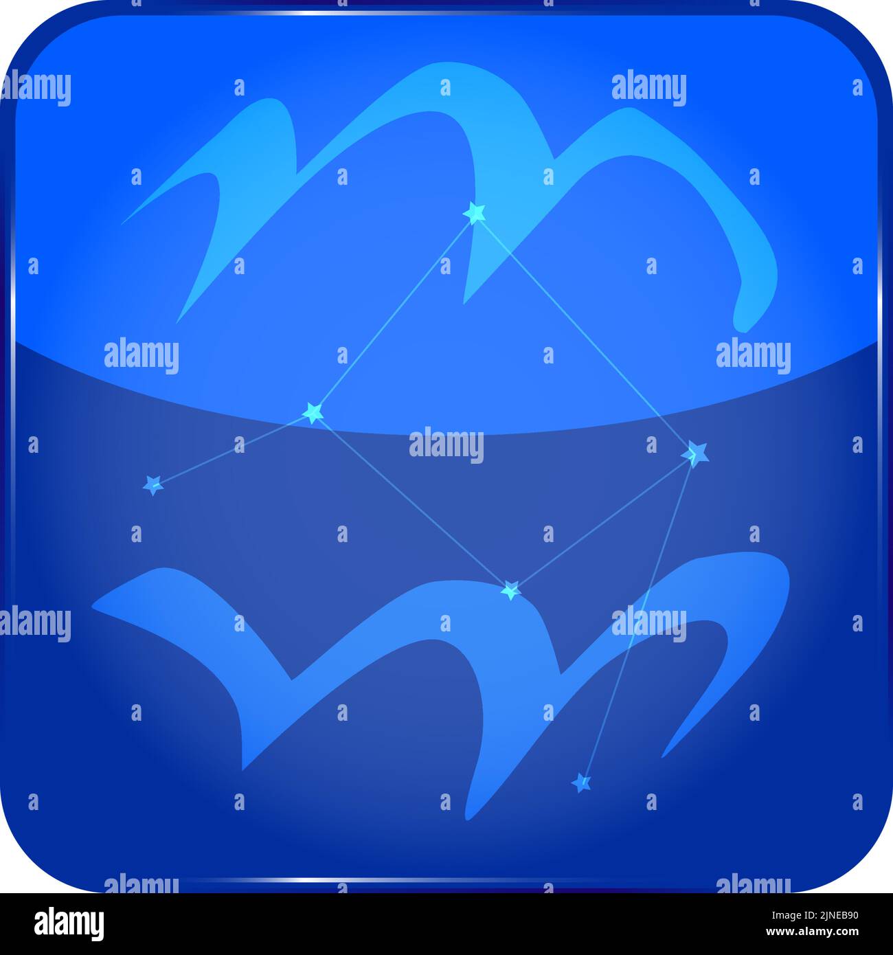 12 constellation blue icons: vector illustration: Aquarius Stock Vector ...