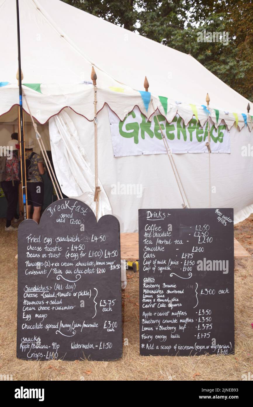 Latitude Festival 2022. Henham Park, Suffolk, UK. Greenpeace cafe in ...