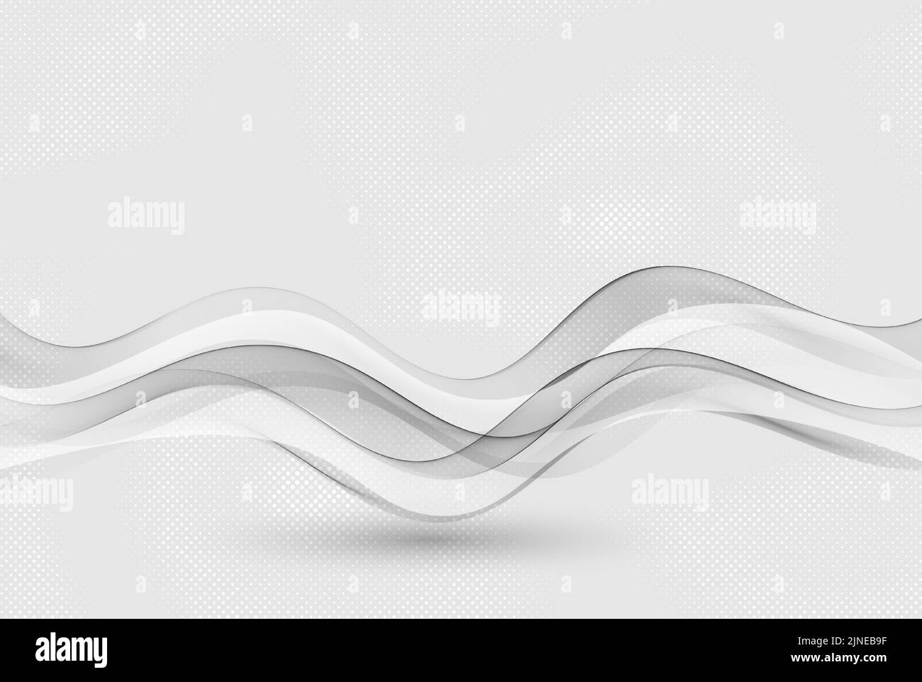 Gray vector abstract transparent wave background with halftone effect ...