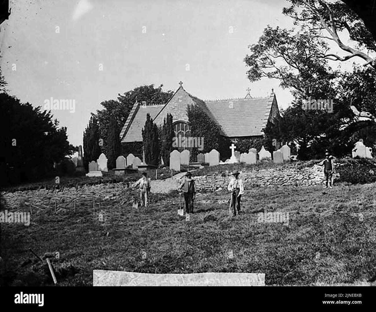 The church, Llangernyw Stock Photo - Alamy