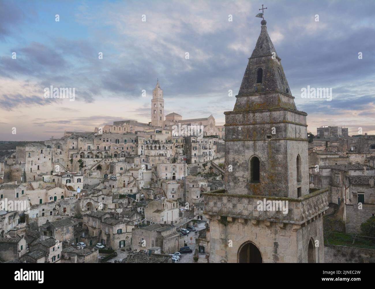 Panorama of the Sassi di Matera, the Sasso Sasso Caveoso and the Sasso ...