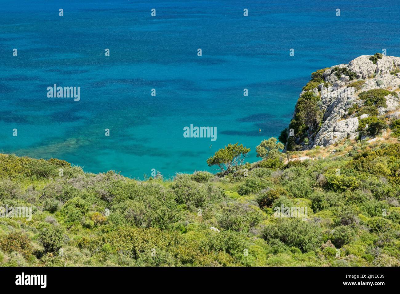 Landscape view from Kolymbia Rock near Kolymbia, Rhodes, Greece Stock ...