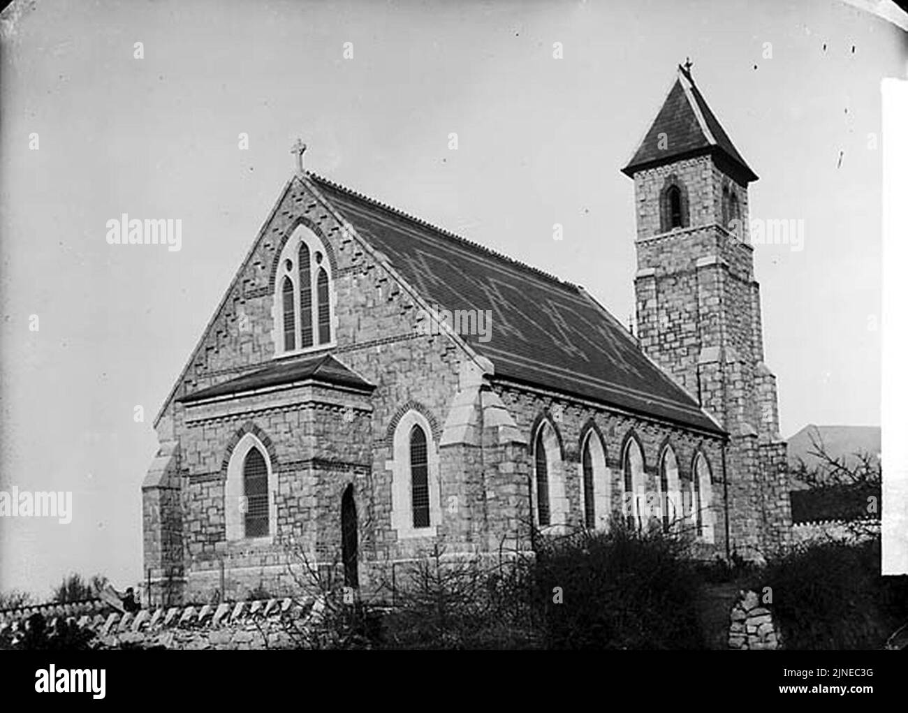 The church, Trefor Stock Photo - Alamy