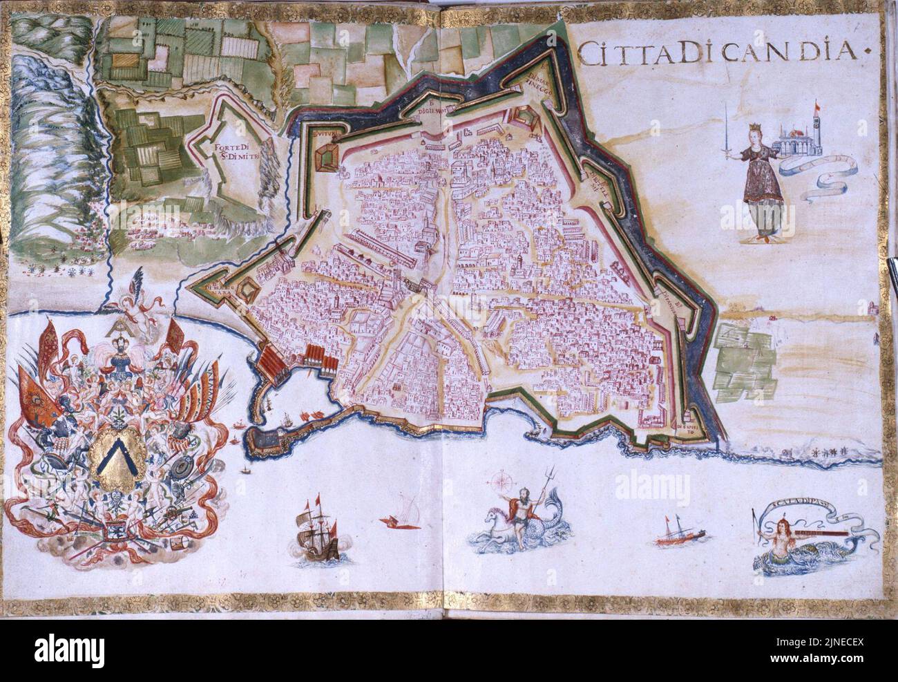 The city and fortifications of Candia.G. Corner Stock Photo - Alamy