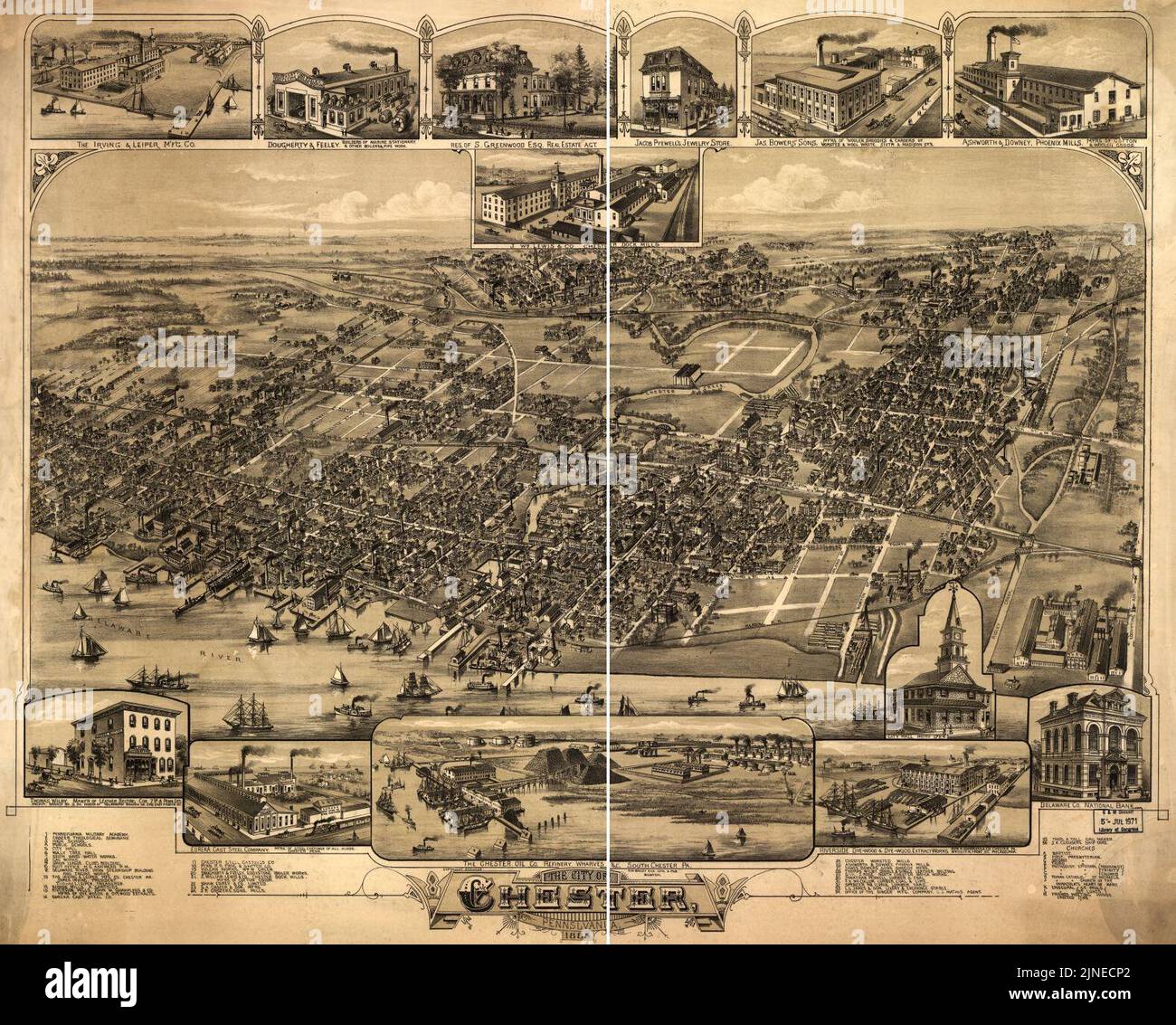 The city of Chester, Pennsylvania 1885 Stock Photo - Alamy