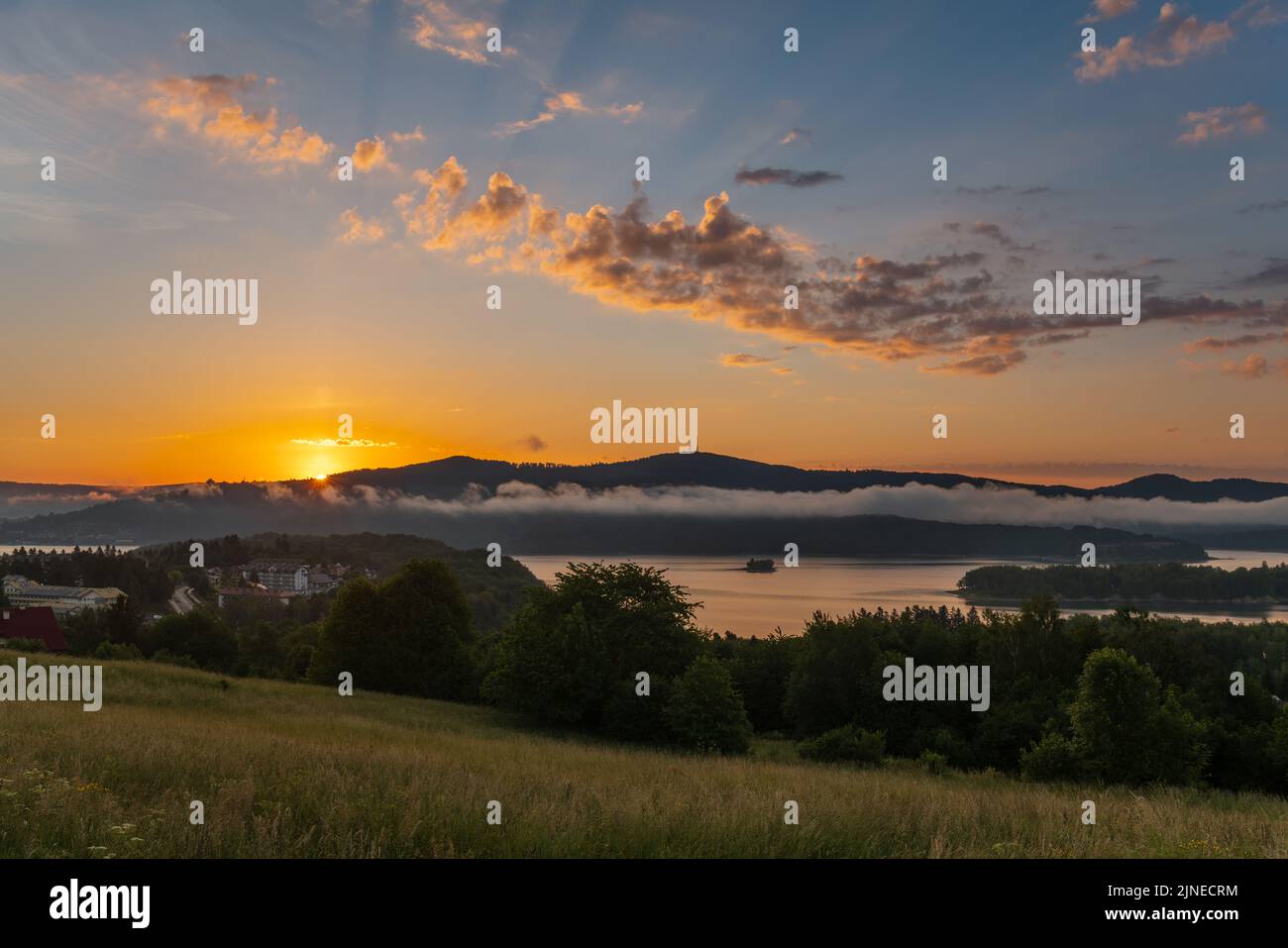 Panorama of Solina Lake in Poland Stock Photo - Alamy