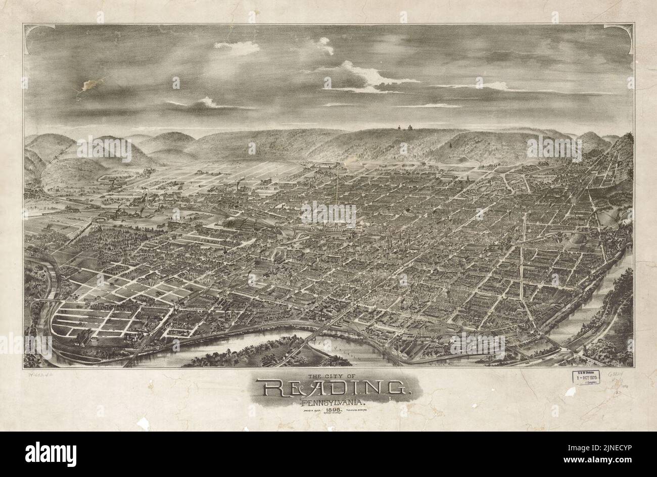 The city of Reading, Pennsylvania 1898 Stock Photo - Alamy