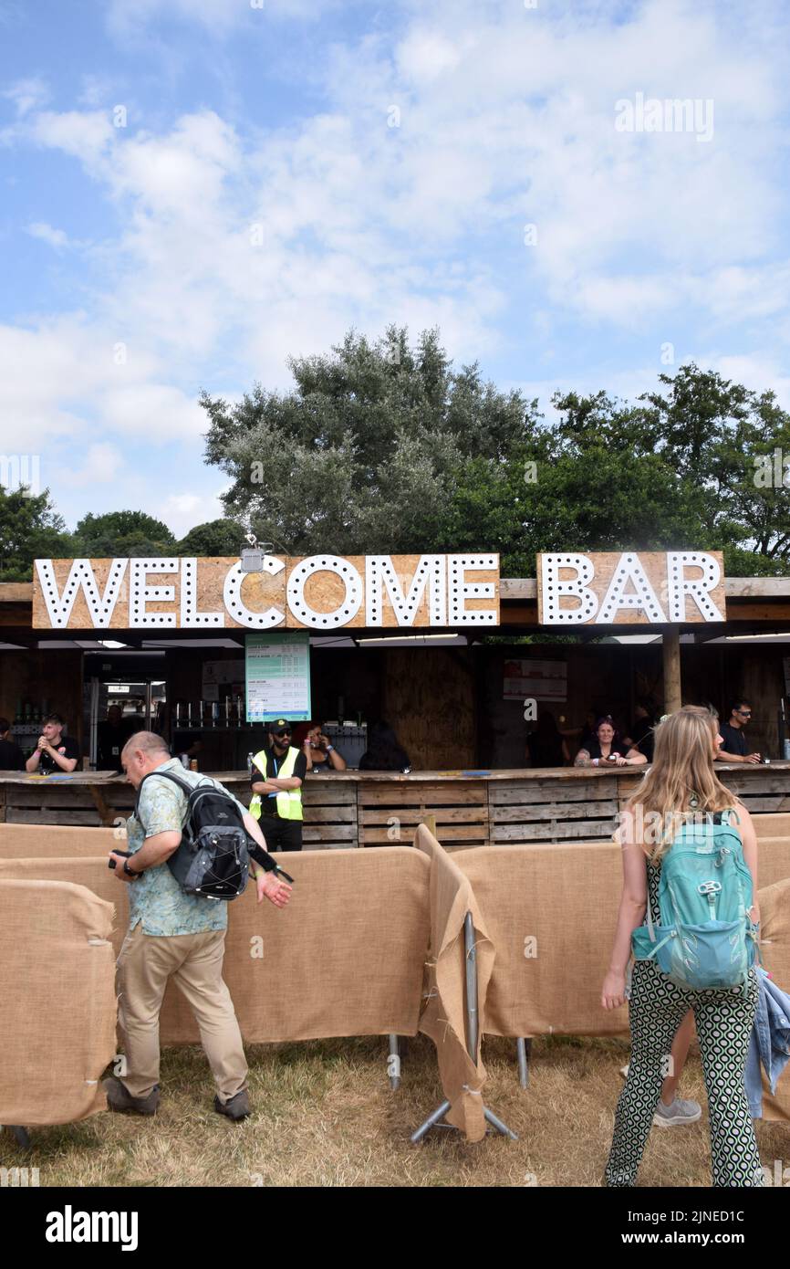 Latitude Festival 2022. Henham Park, Suffolk, UK. Welcome bar Stock ...