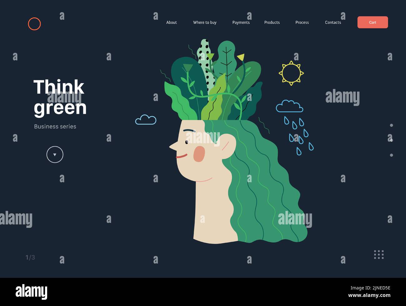 Ecology - Think green -Modern flat vector concept illustration of a ...