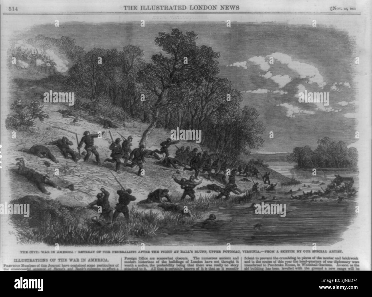 The Civil War in America-retreat of the Federalists after the fight at ...