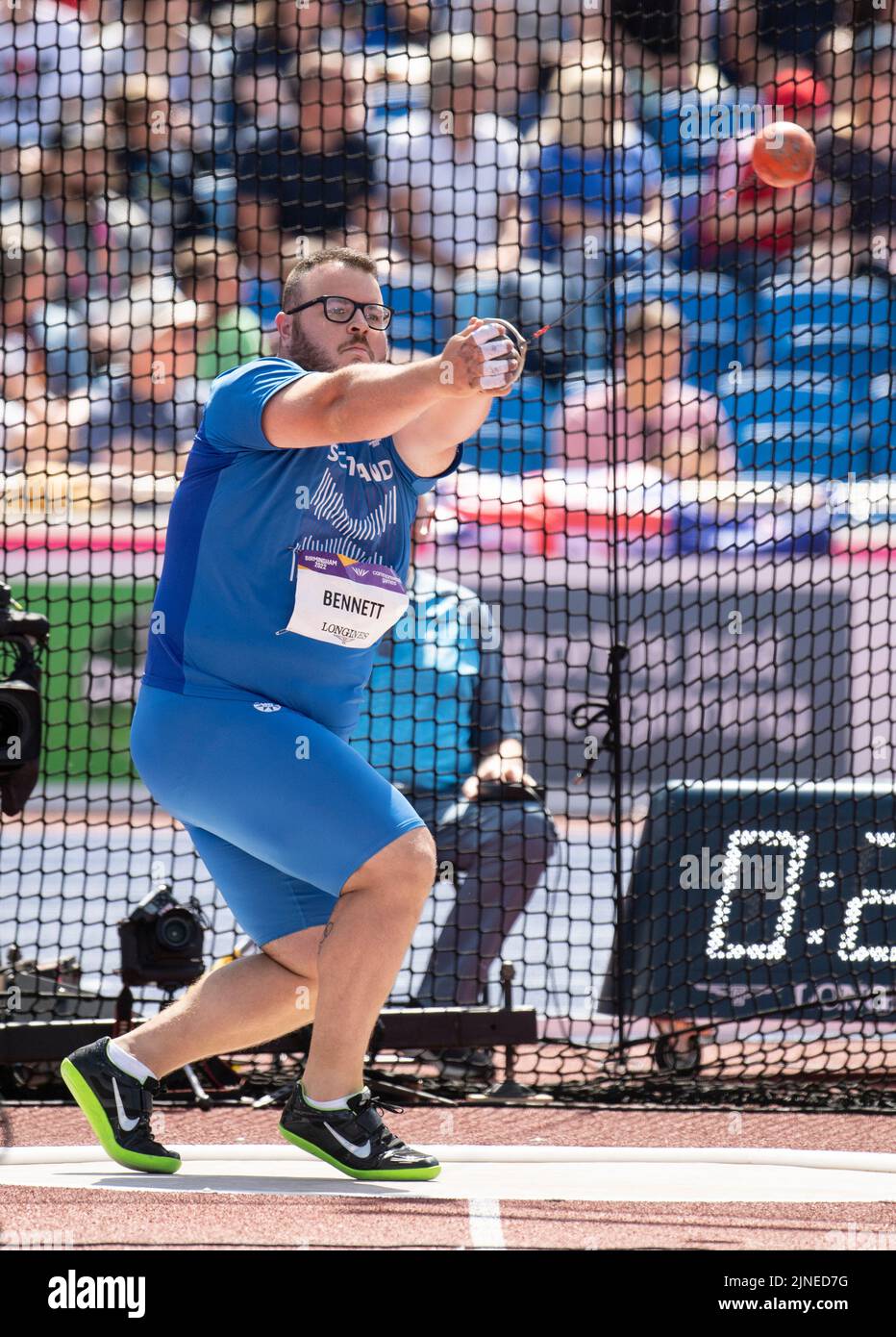 Christopher Bennett of Scotland competing in the men’s hammer final at ...