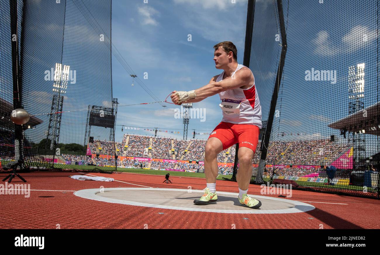 Craig Murch of England competing in the men’s hammer final at the ...