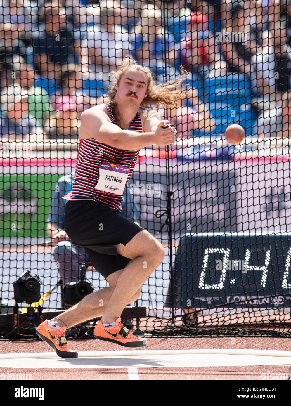 Ethan Katzberg of Canada competing in the men’s hammer final at the ...