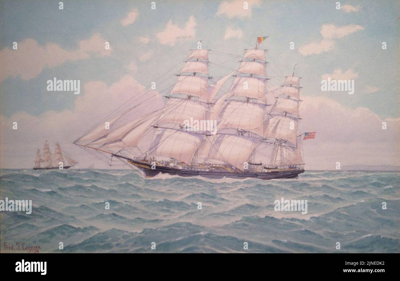 The Clipper Ship Sweepstakes, by Fred S. Cozzens 35873 Stock Photo - Alamy