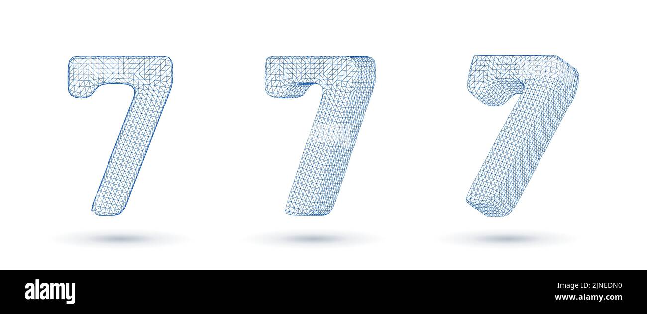 Number seven wireframe Stock Vector Images - Alamy