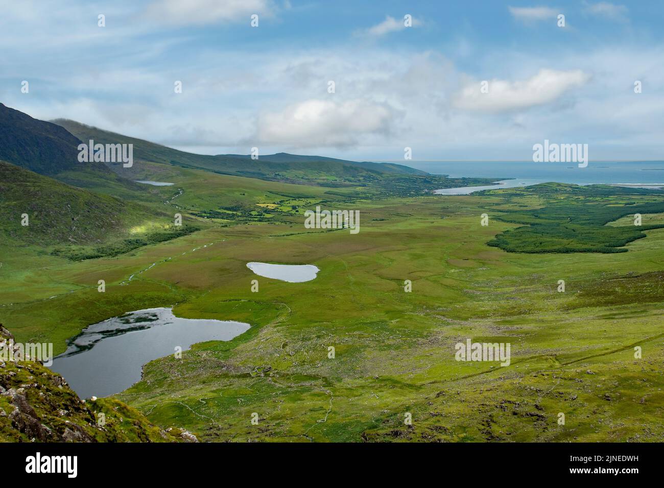 View from Top of Conor Pass, Dingle Peninsula, Co. Kerry, Ireland Stock ...